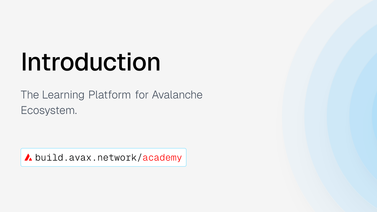 Introduction Avalanche Builder Hub