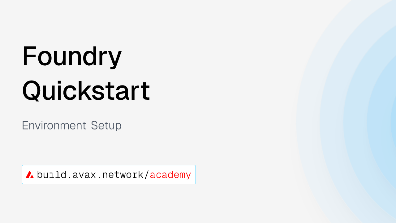 Foundry Quickstart | Avalanche Builder Hub